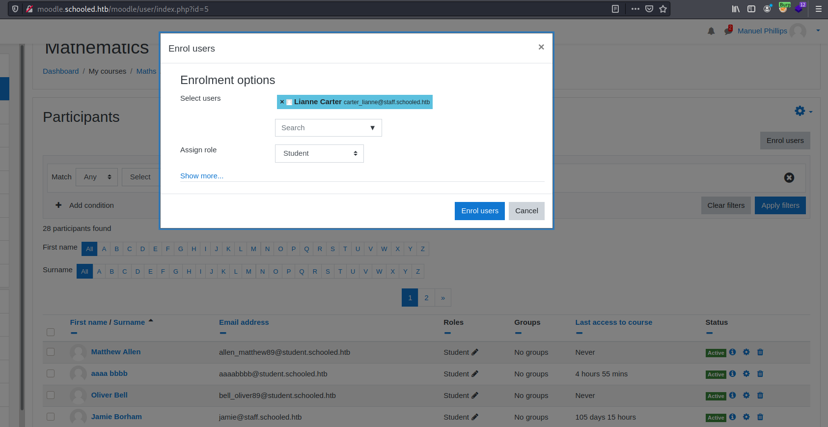 Hackthebox Schooled writeup - WHATINFOTECH