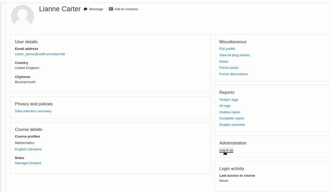 Hackthebox Schooled writeup - WHATINFOTECH